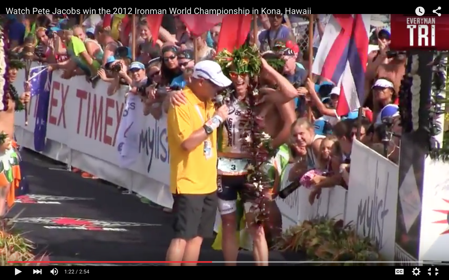 Pete Jacobs' Finish Line Speech, 2012, Hawaii Ironman World Champion ...